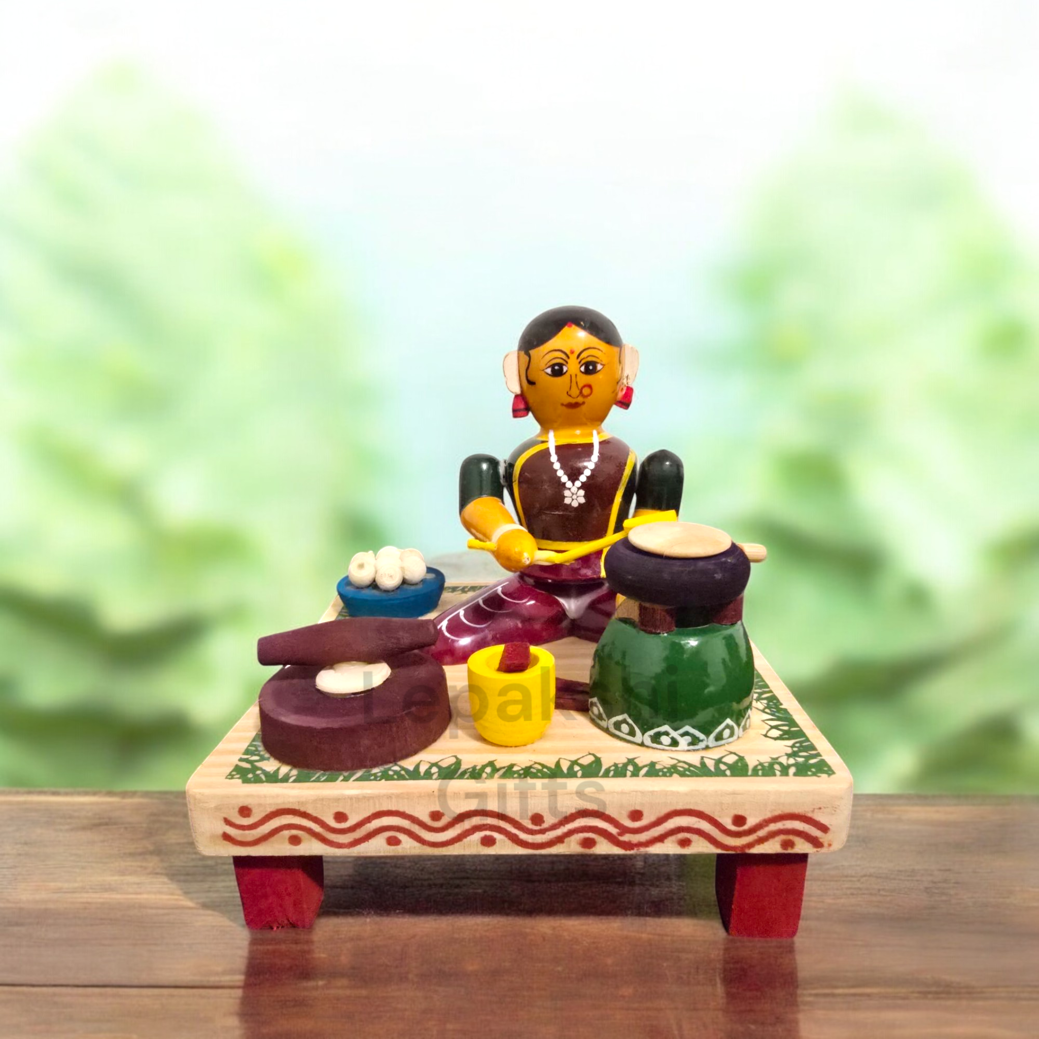 Etikoppaka Chapathi Making Lady Set – Lepakshi Gifts